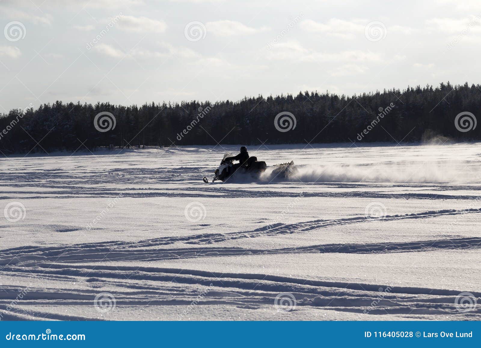 Snow mobile on the ice stock photo. Image of sled, sleigh - 116405028