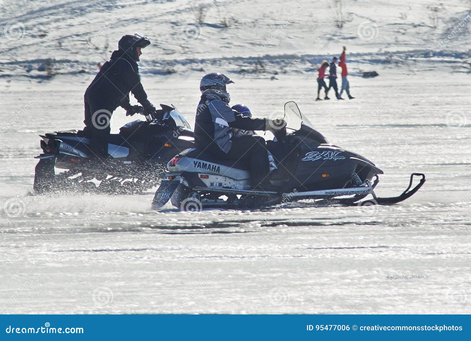 Snow Mobiles On Snow. Picture Image: 95477006