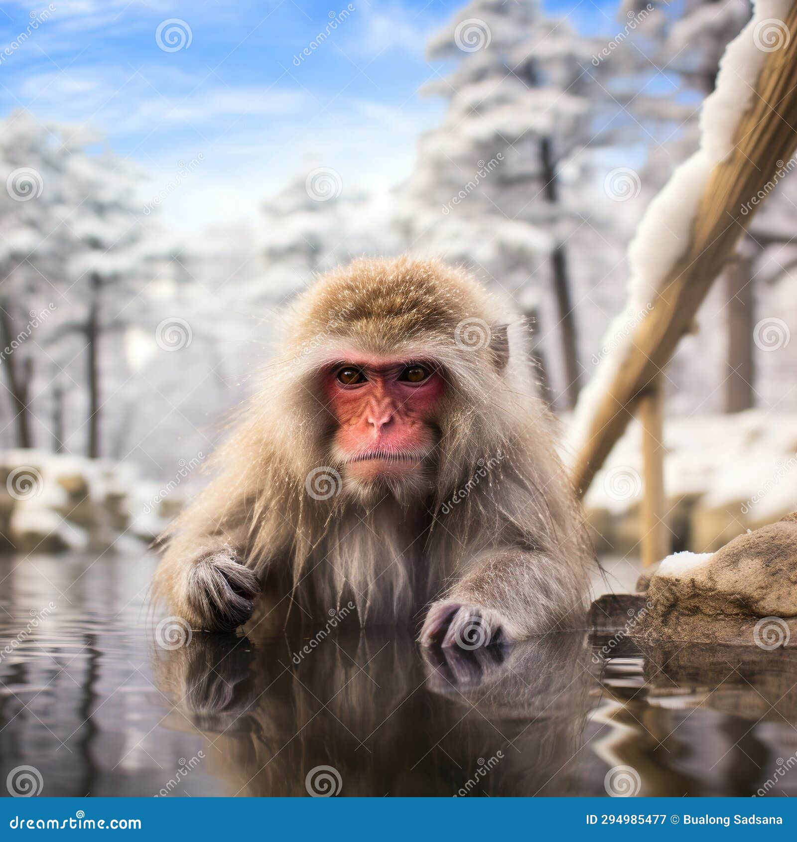 Snow Monkey stock illustration. Illustration of japan - 294985477