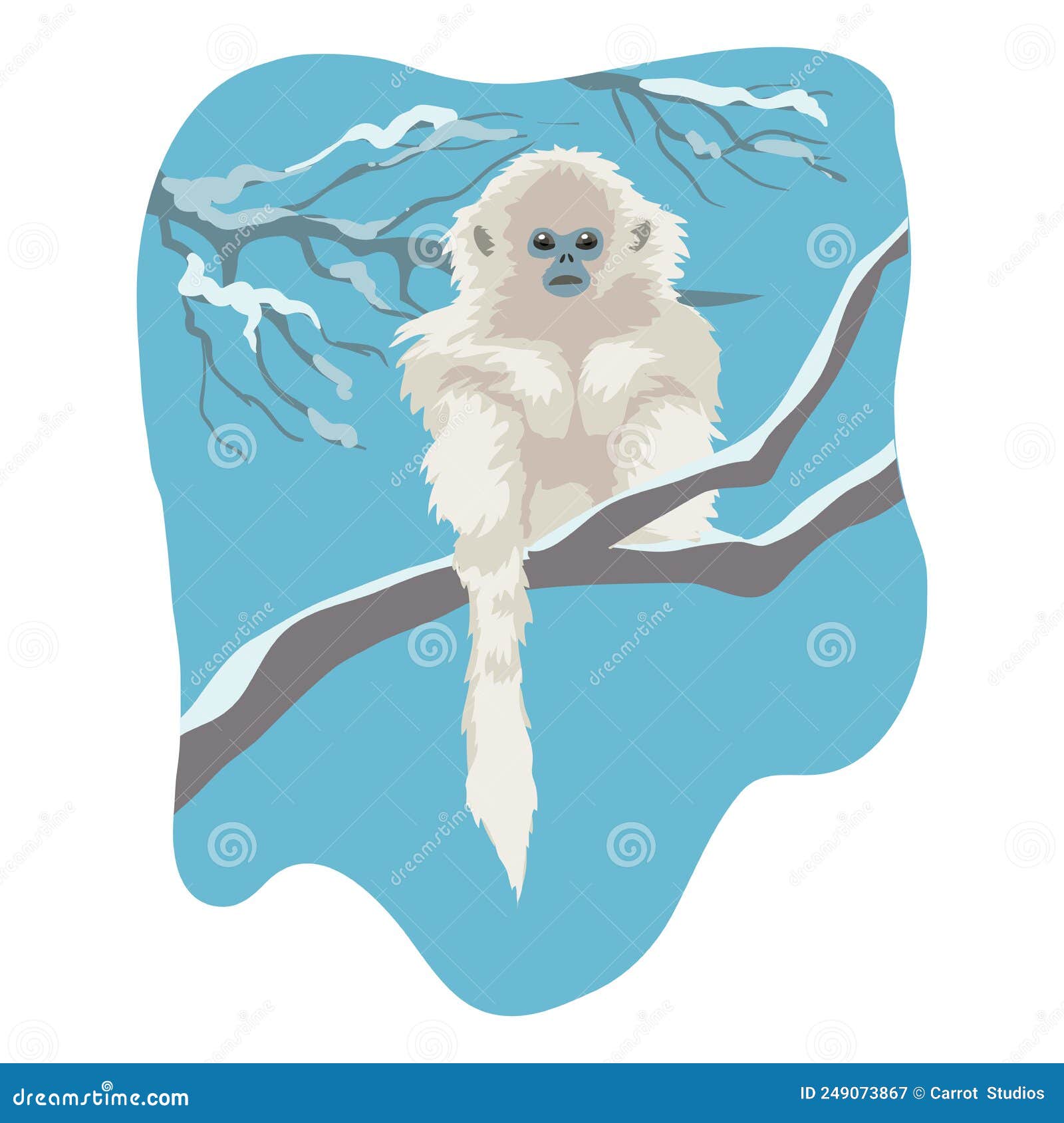Snow monkey illustration stock illustration. Illustration of natural ...