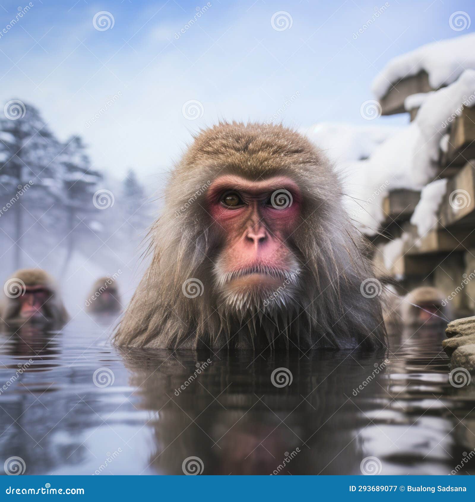 Snow Monkey stock illustration. Illustration of wild - 293689077