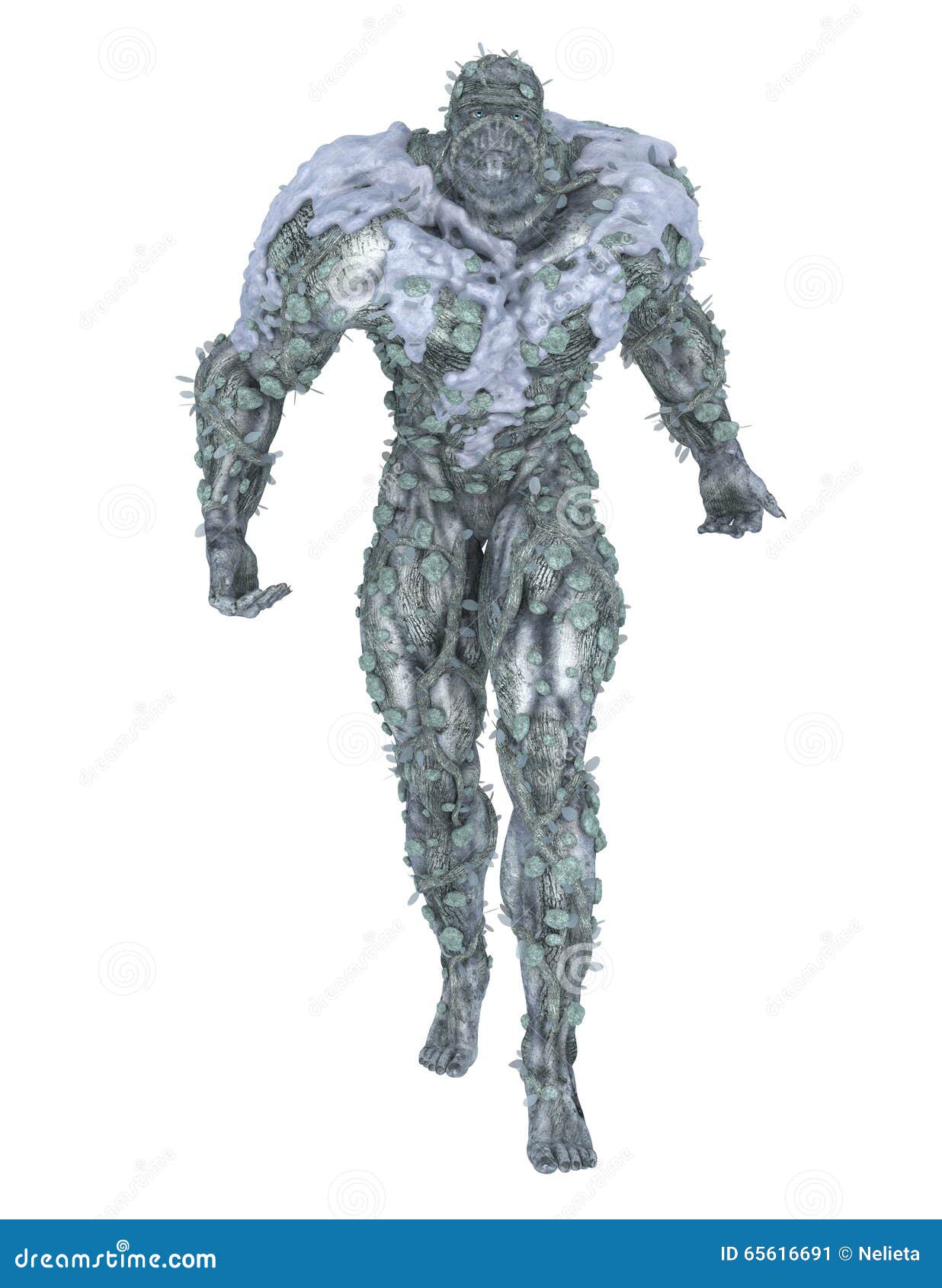 Snow monster walking, CG stock illustration. Illustration of covered ...