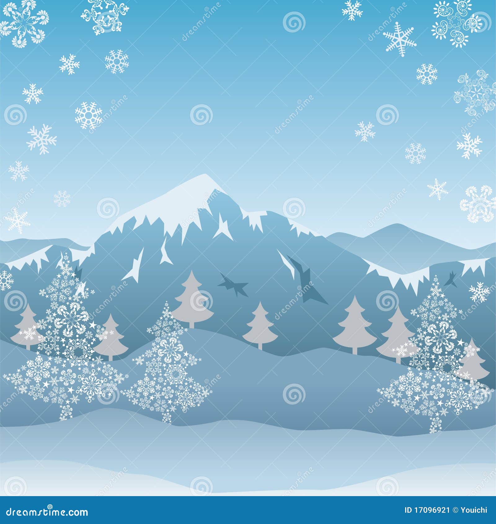 Snow mountain stock vector. Illustration of falling, landscape - 17096921