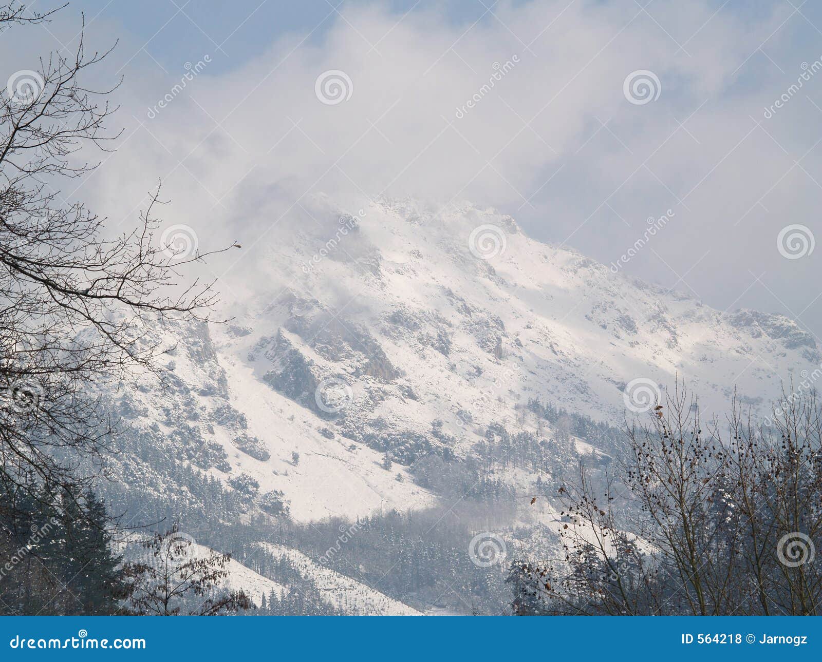 Snow in the mountain stock photo. Image of cloud, freeze - 564218