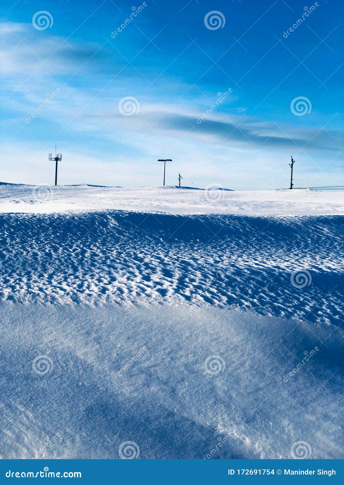 Snow Mountain and Blue Sky. Stock Photo - Image of backdrop, snow ...