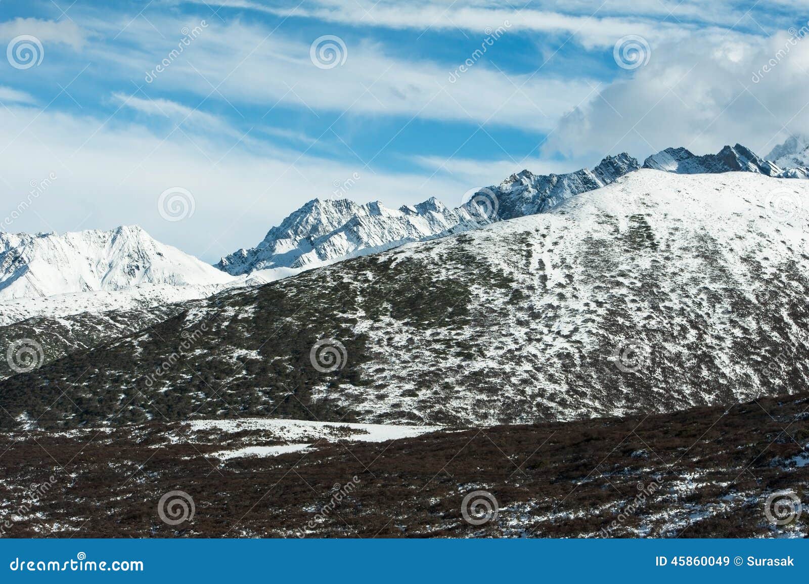 Snow Mountain in China stock image. Image of panoramic - 45860049