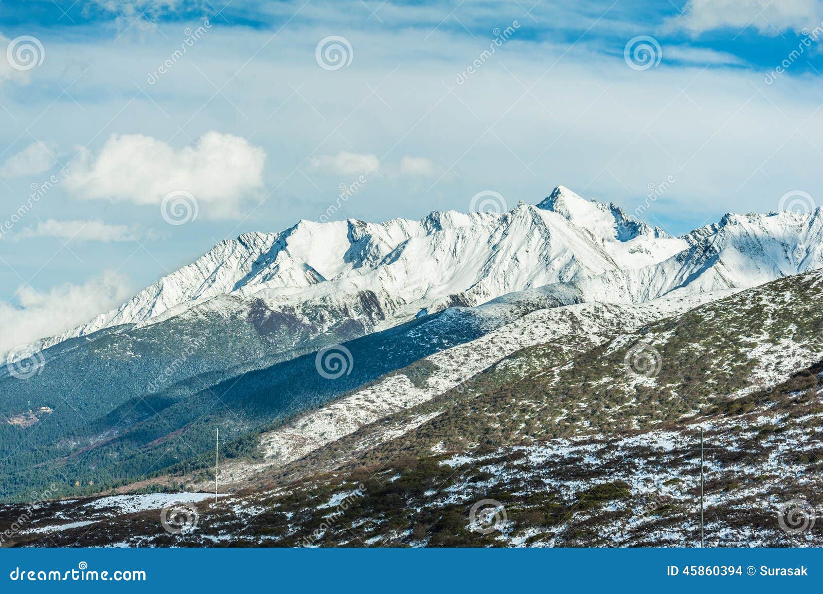 Snow Mountain in China stock photo. Image of destination - 45860394