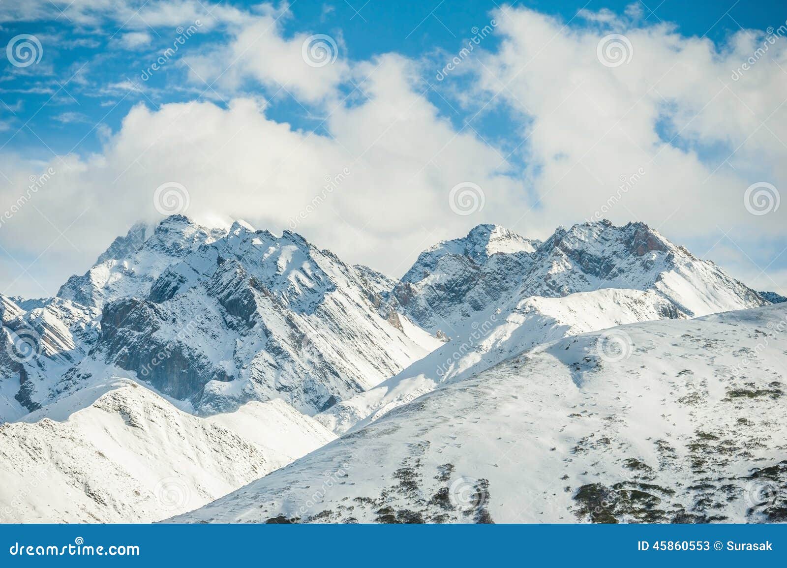 Snow Mountain in China stock image. Image of peak, panoramic - 45860553