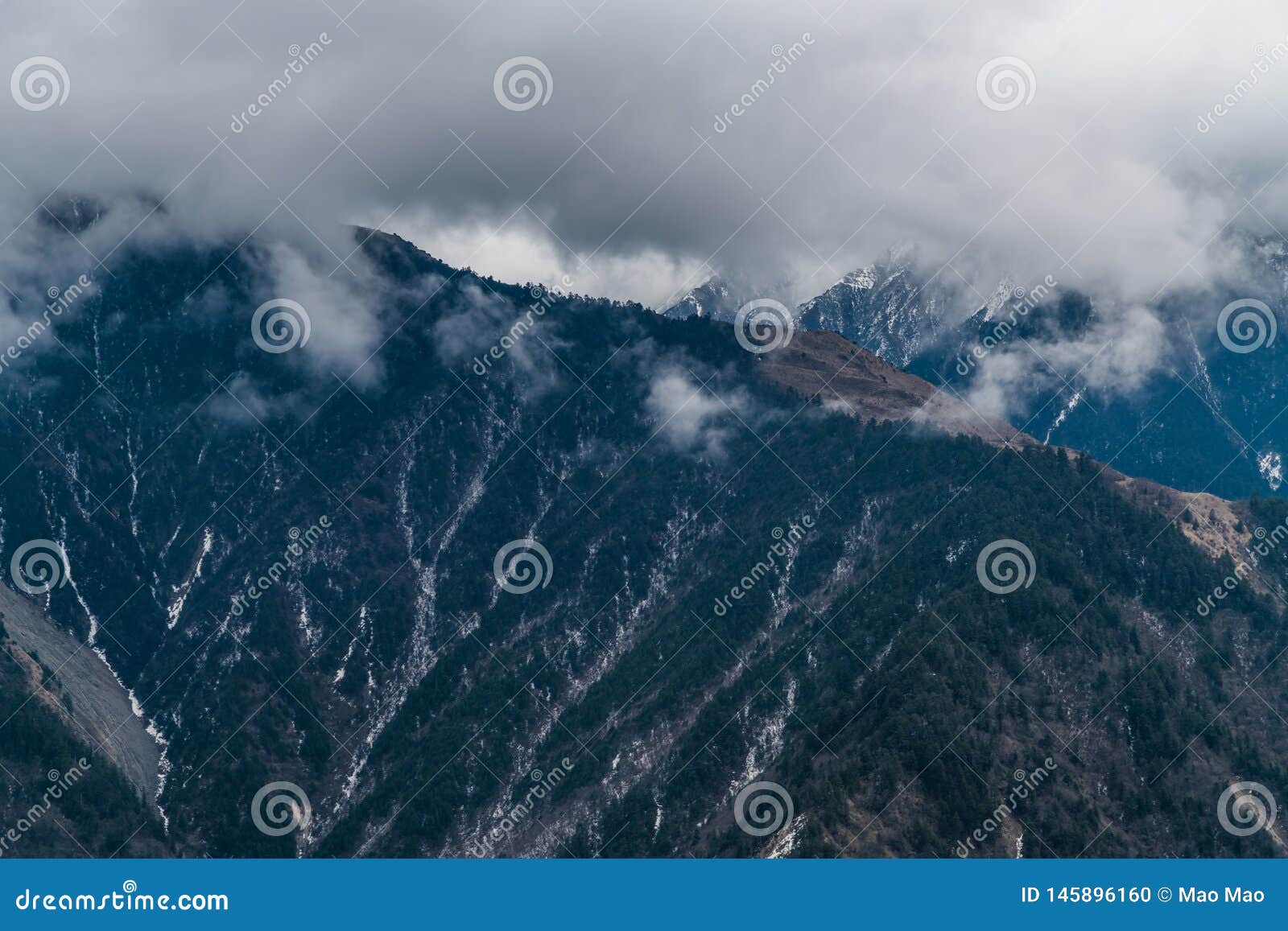 Western Sichuan, China, Snow Mountain Cloud Falls Stock Photo - Image ...