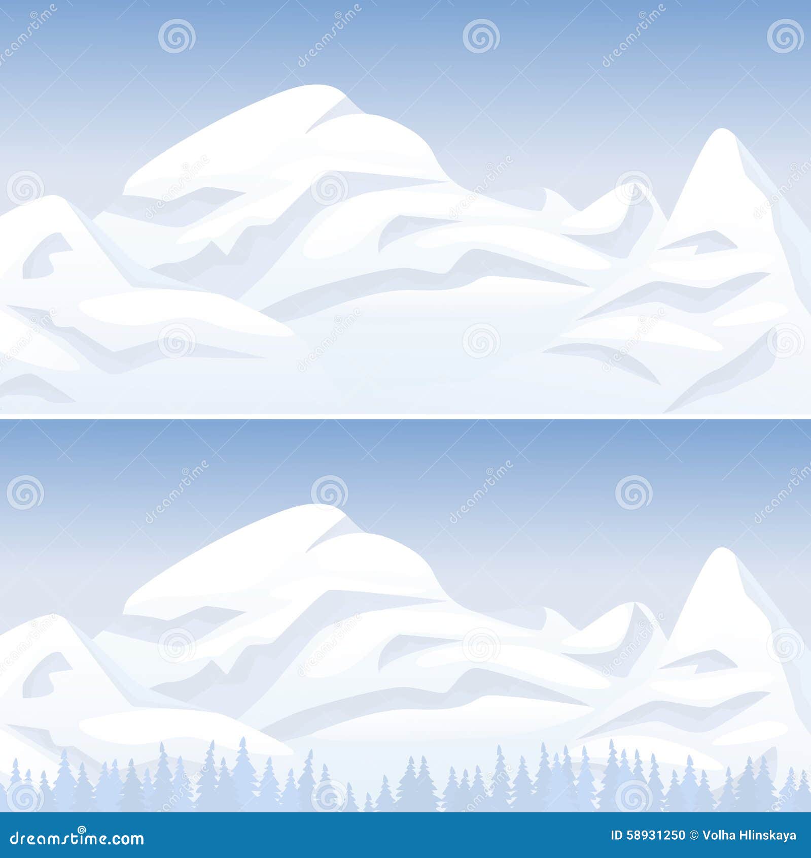 Snow mountain landscape stock vector. Illustration of season - 58931250