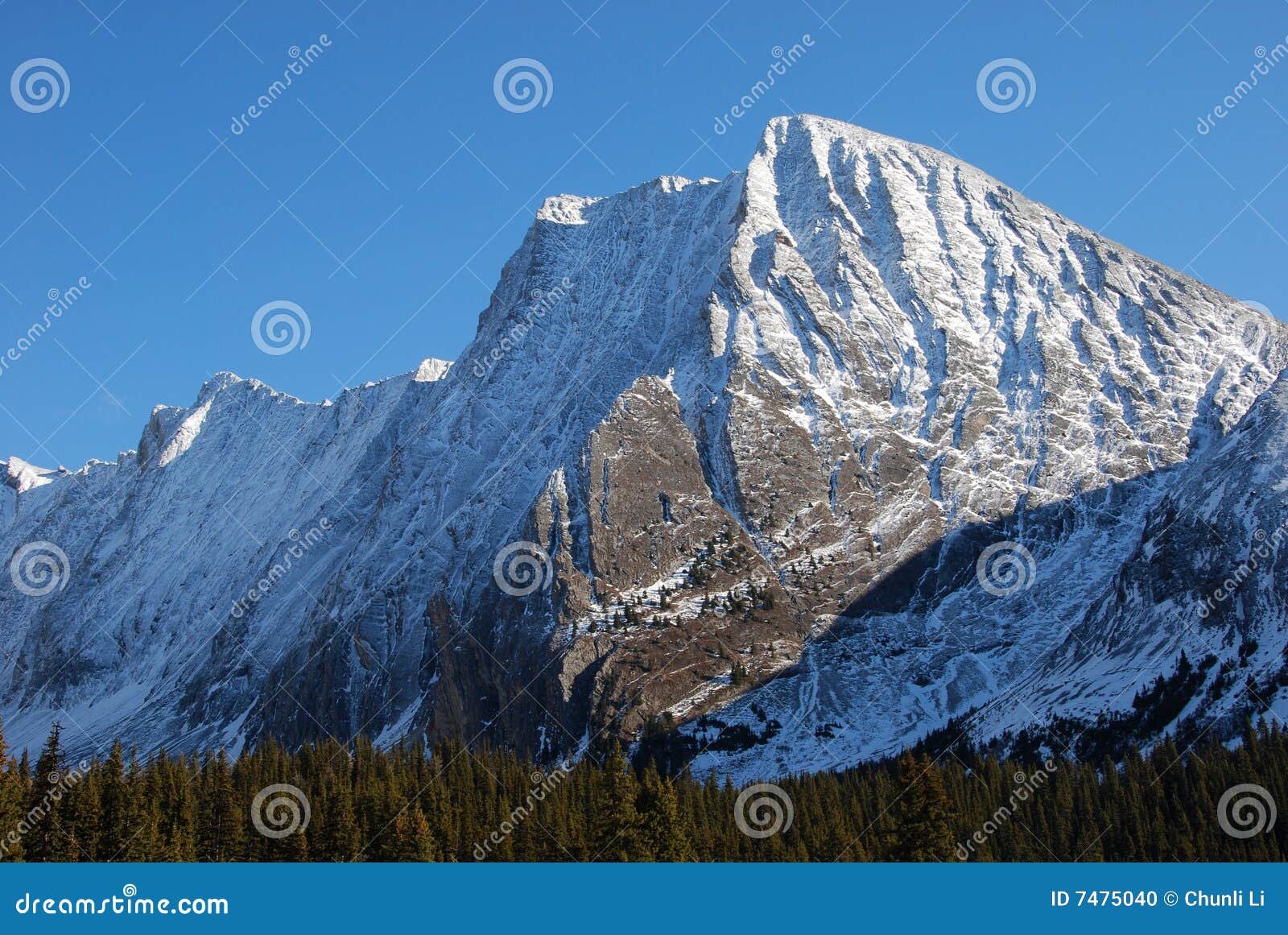 Snow mountain and meadow stock photo. Image of meadows - 7475040