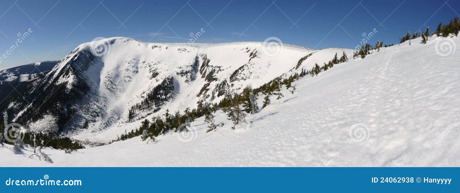 Snow mountain panorama stock photo. Image of powder, landscape - 24062938