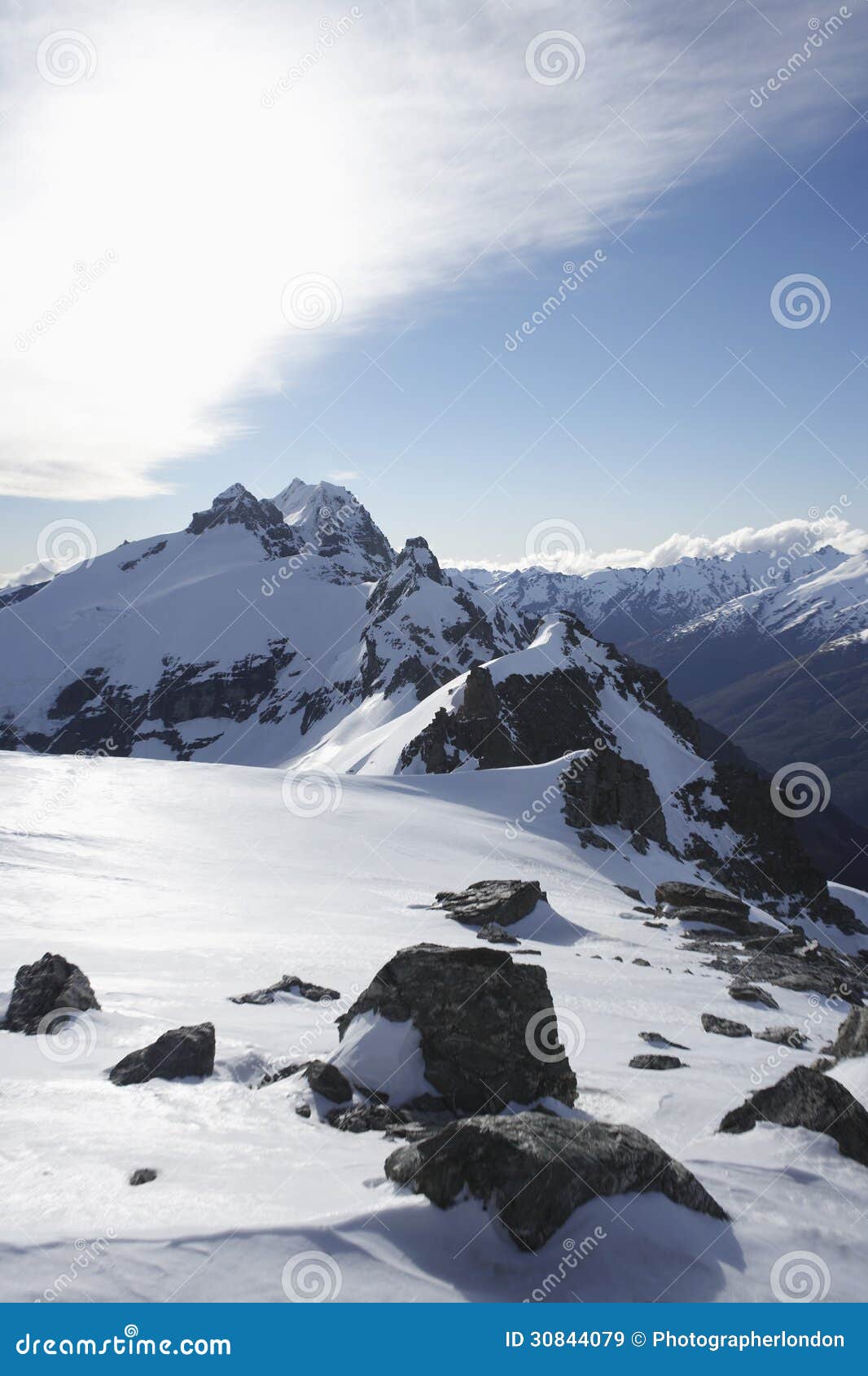 Snow on mountain peak stock image. Image of mountain - 30844079