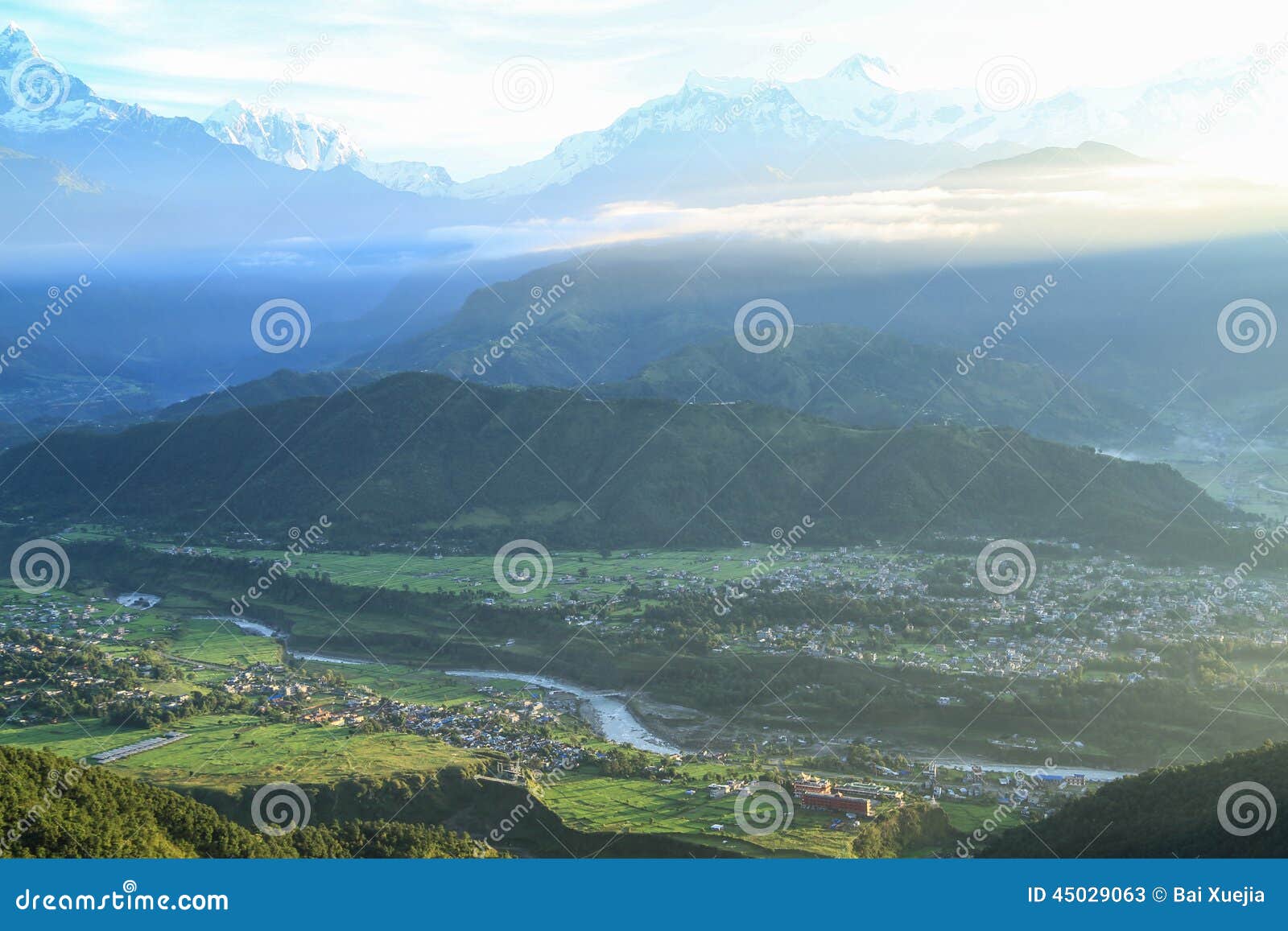 The Snow Mountain in Pokhara,nepal Stock Image - Image of river, nature ...