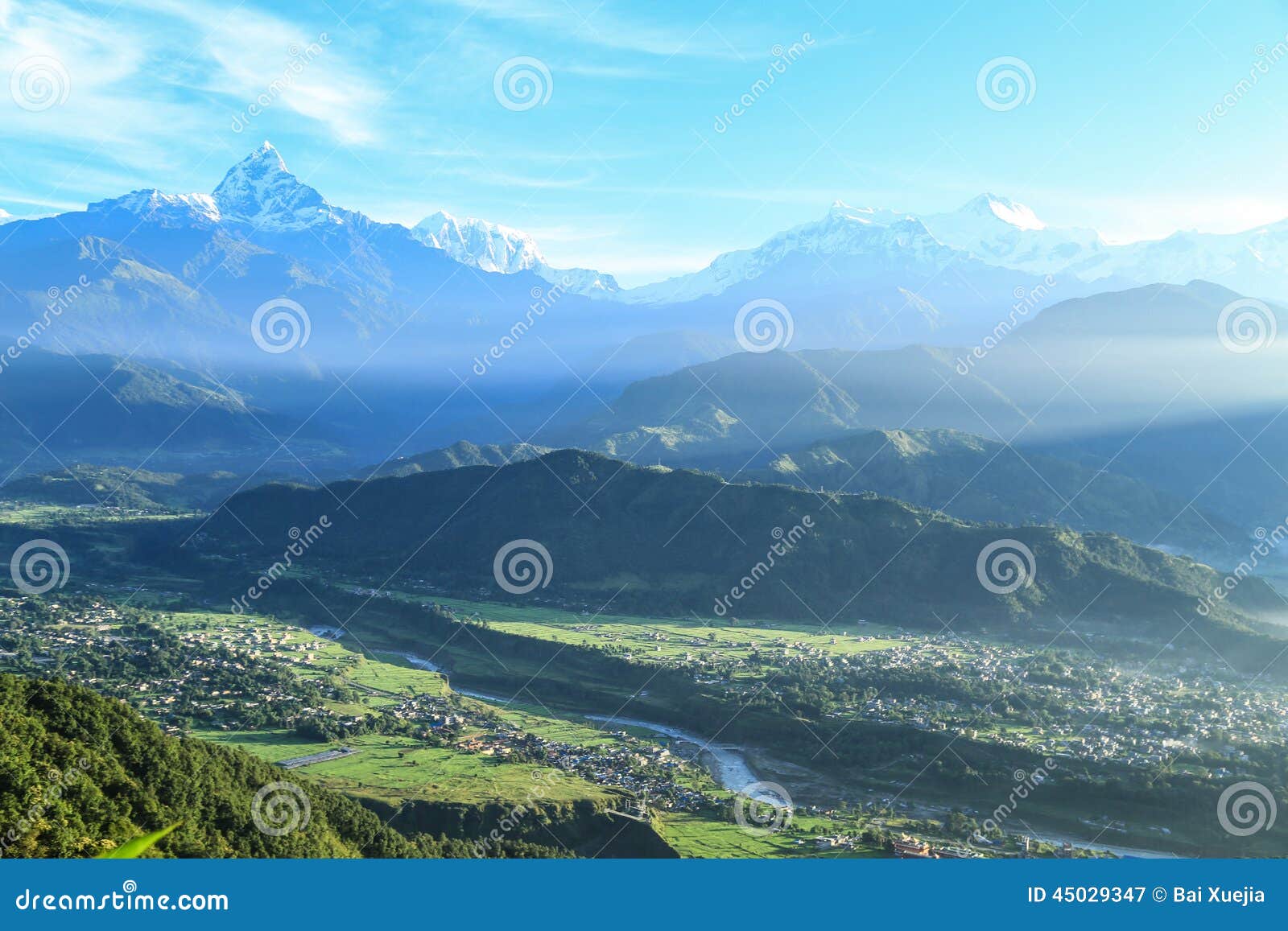 The Snow Mountain in Pokhara,nepal Stock Image - Image of clouds ...