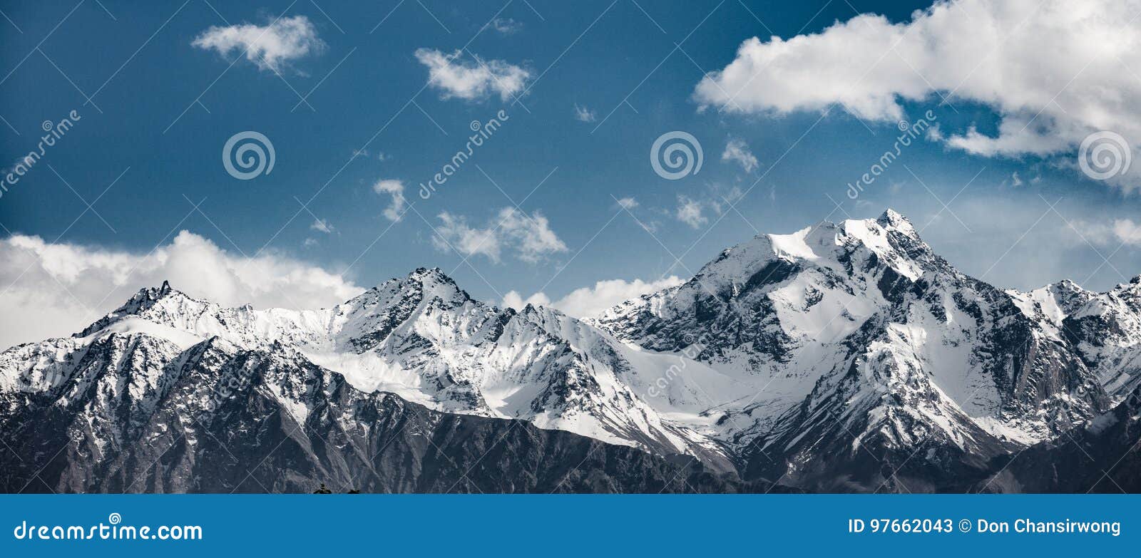Snow mountain range. stock image. Image of scene, india - 97662043
