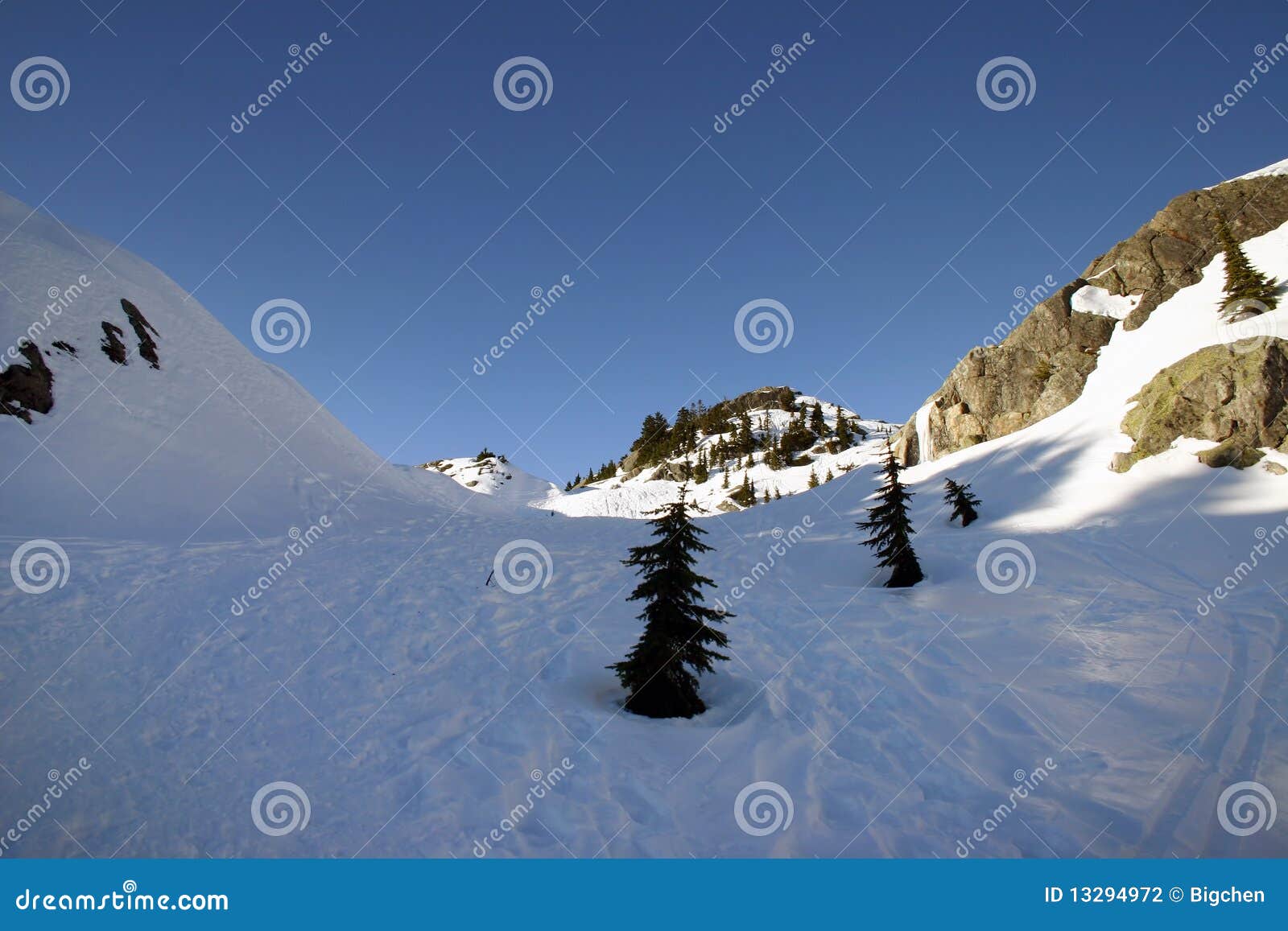 A snow mountain view stock photo. Image of blue, peace - 13294972