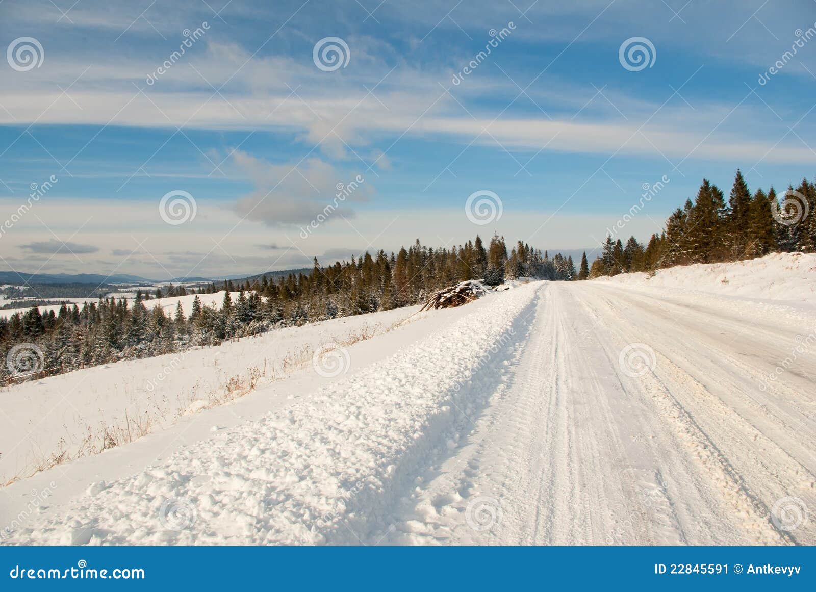 Snow mountain winter road stock image. Image of winter - 22845591