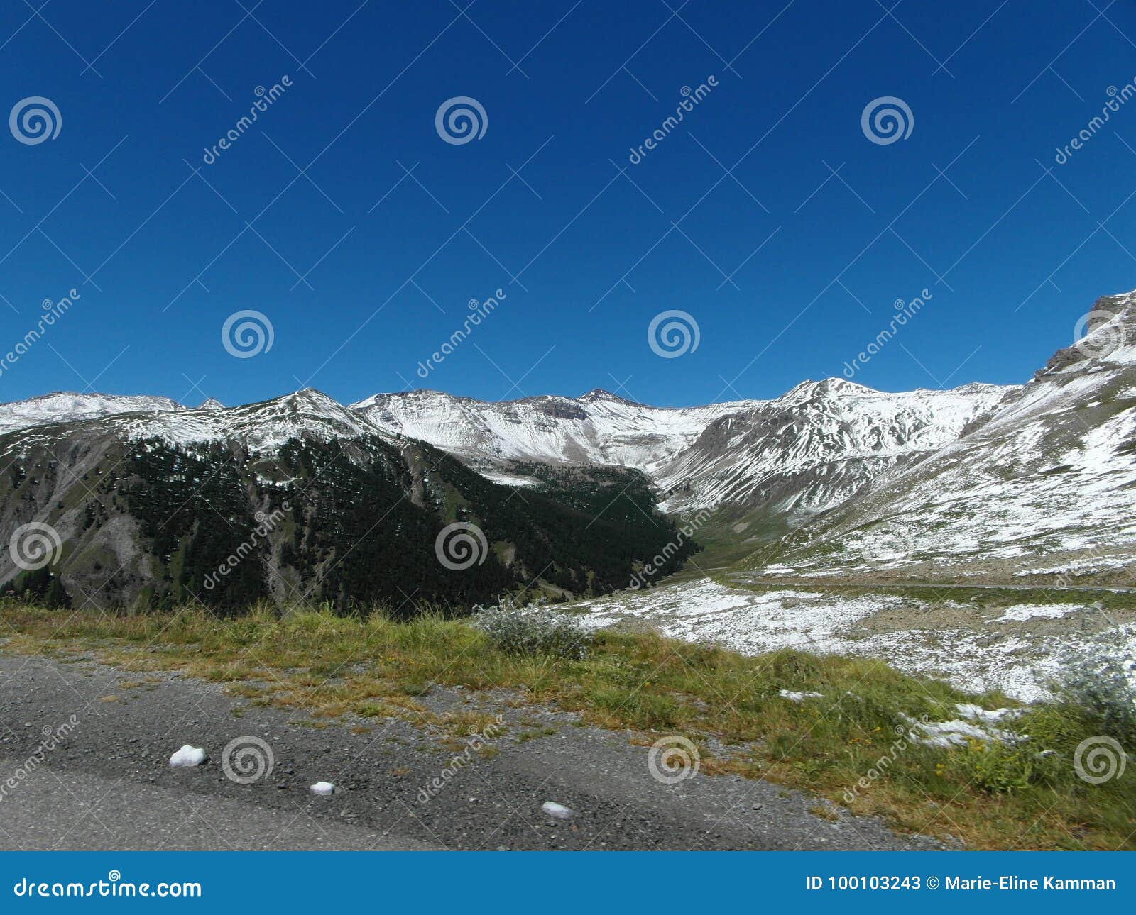 Snow in summer stock image. Image of snow, july, landscape - 100103243