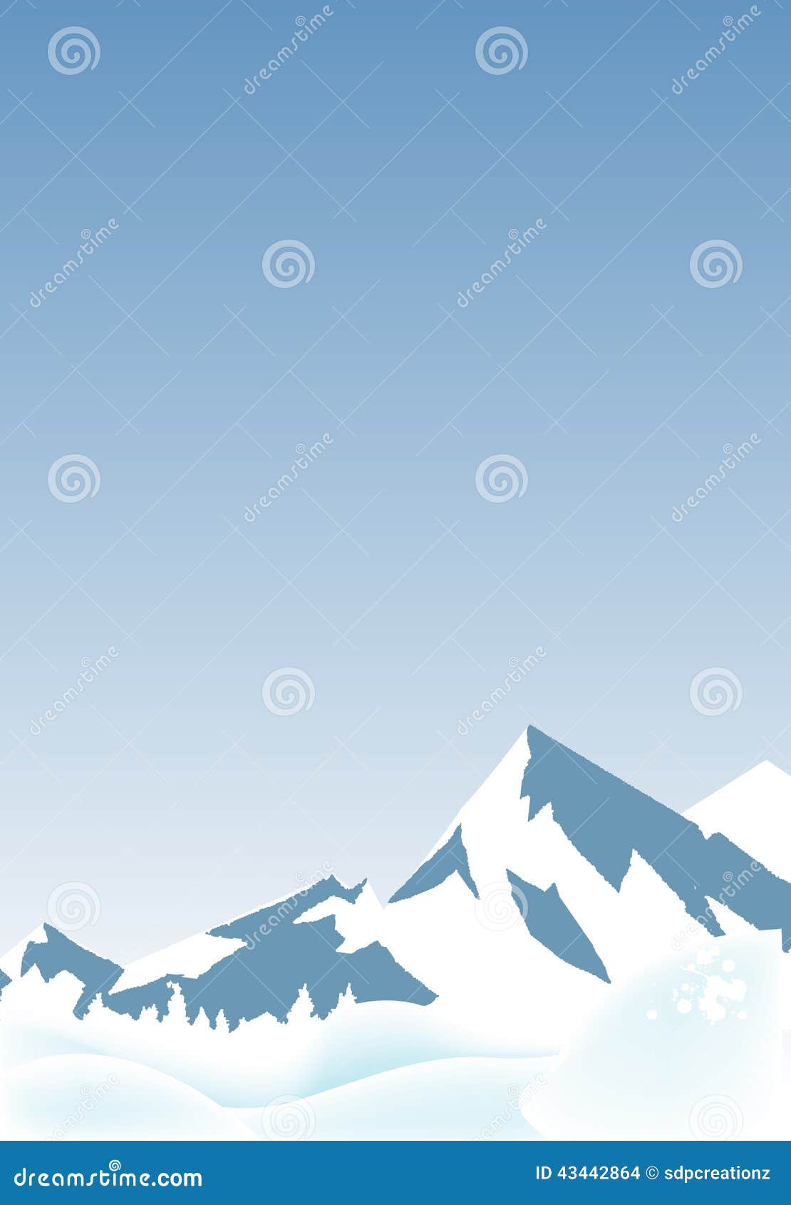 Snow Mountains Landscape stock vector. Illustration of sunshine - 43442864