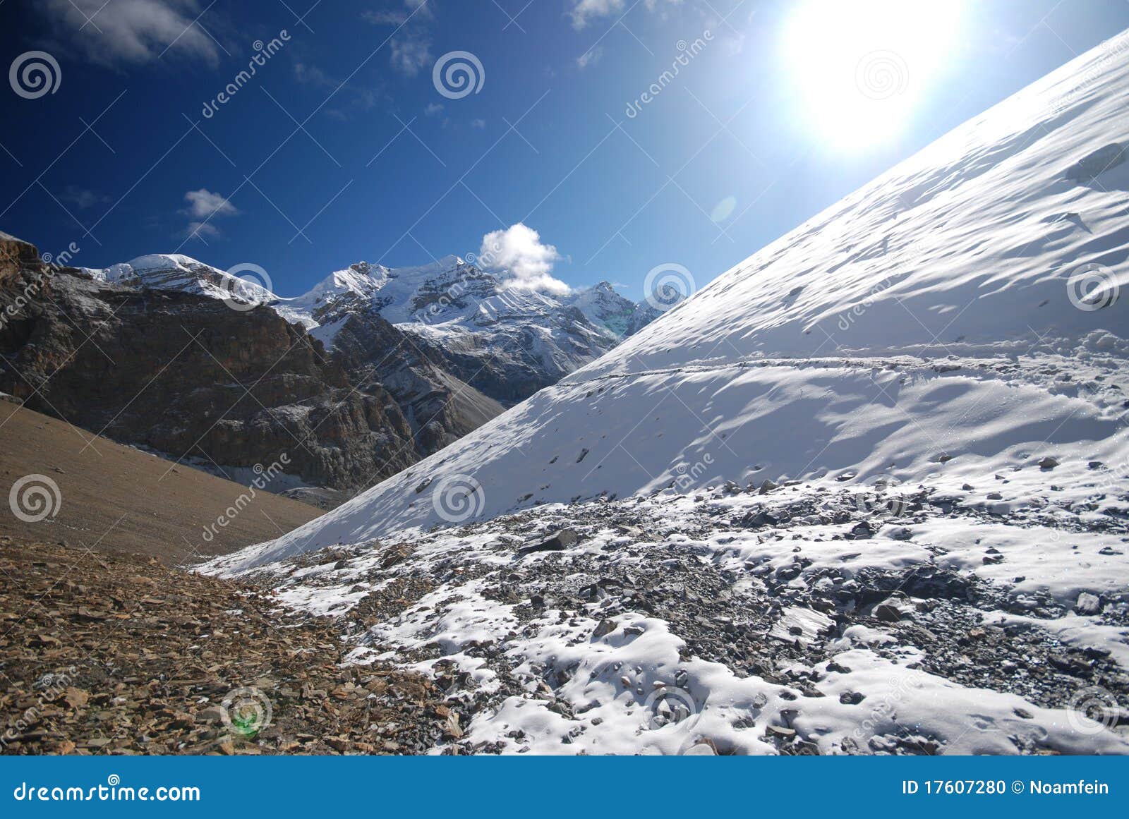 Snow on the Mountains of Nepal Stock Photo - Image of asian, trek: 17607280