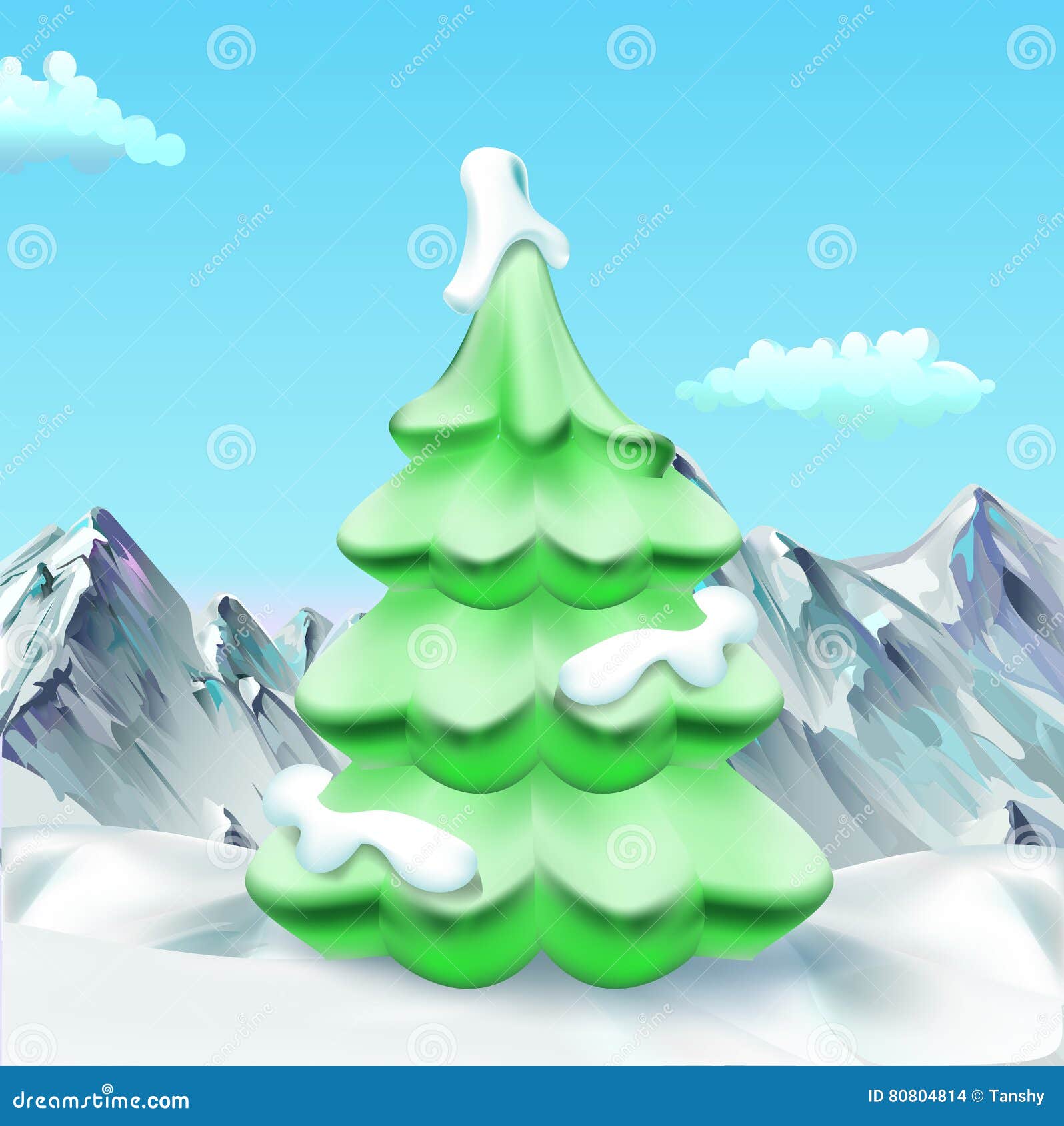 Snow, Mountains, Trees, Vectors Stock Vector - Illustration of climate ...