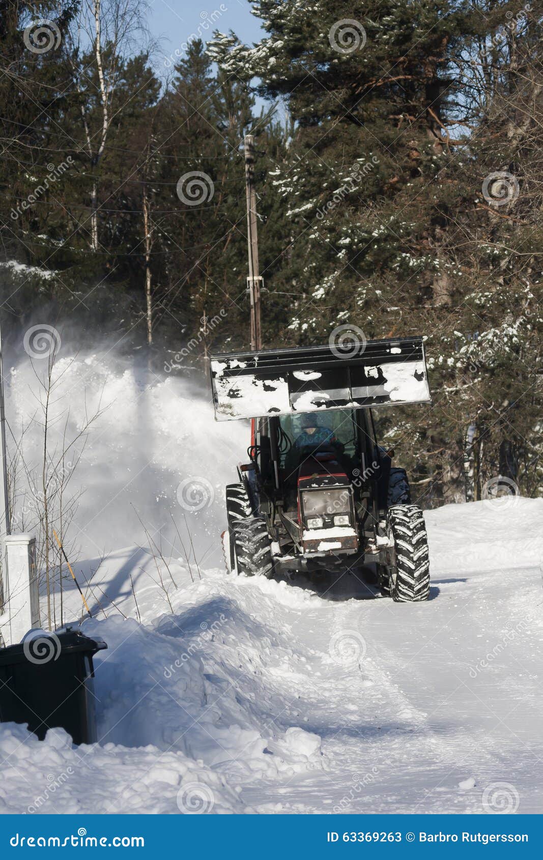 Snow mover stock image. Image of country, countryroad - 63369263