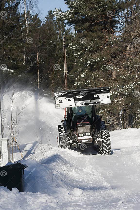 Snow mover stock image. Image of country, countryroad - 63369263