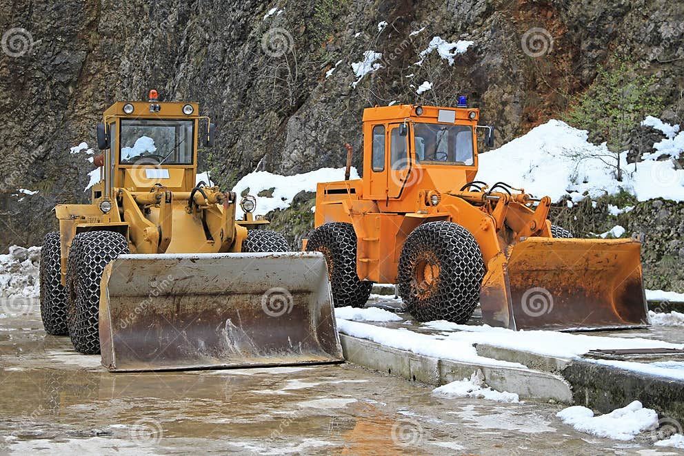 Snow movers stock image. Image of industrial, chains - 27702235