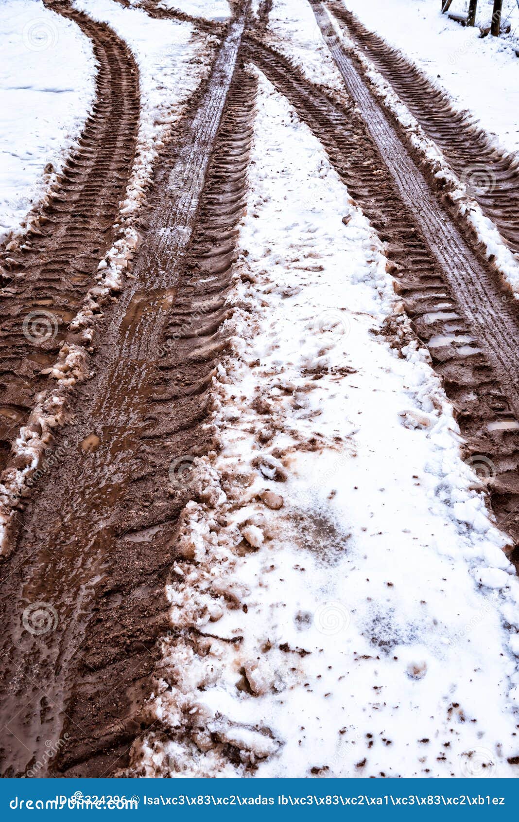 Snow and mud stock photo. Image of frozen, season, dirt - 85324296