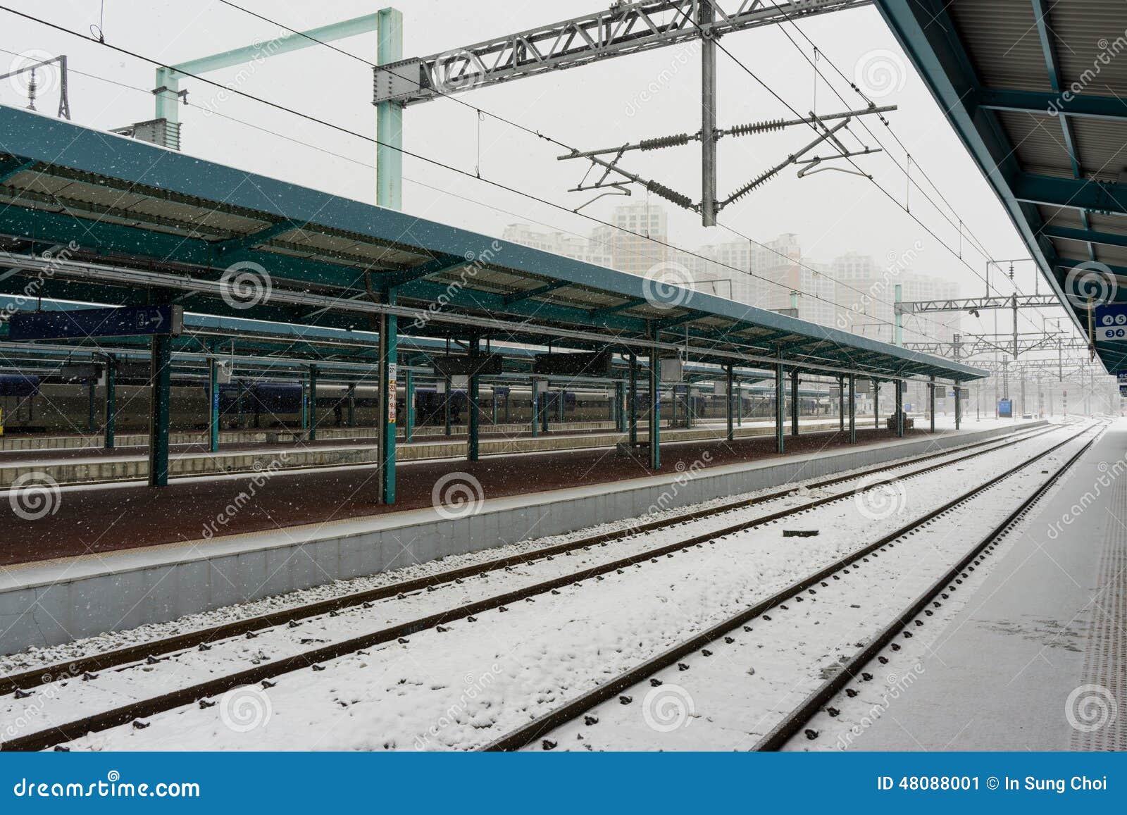 Snow over train station stock image. Image of waiting - 48088001