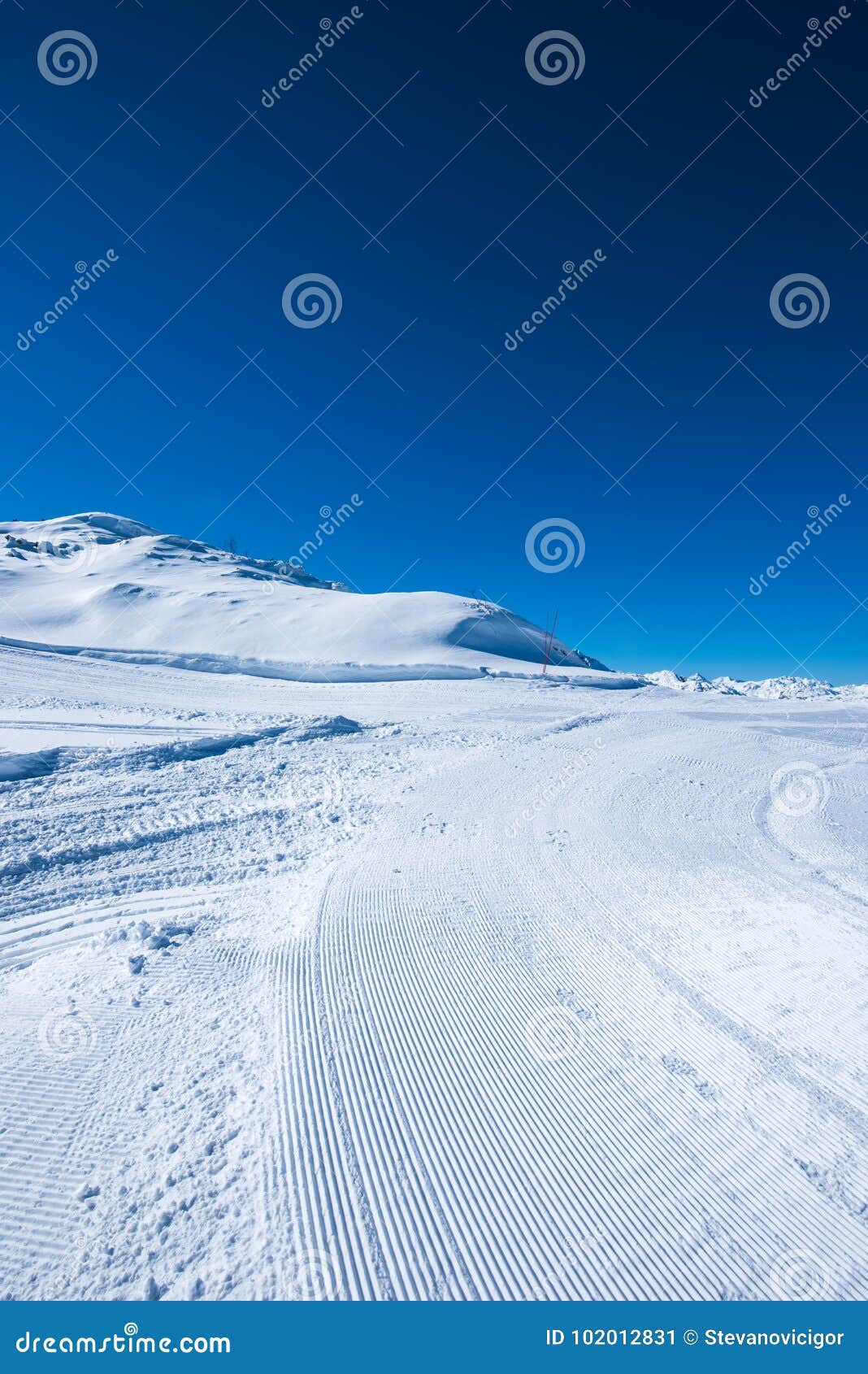 Snow Path Ski Track Surface Stock Image - Image of corduroy, pattern ...
