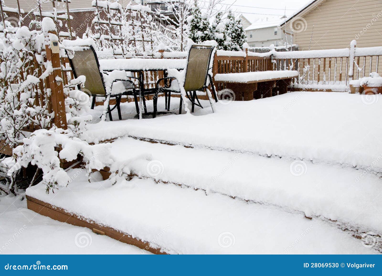 Snow on patio stock photo. Image of scene, outdoor, season - 28069530