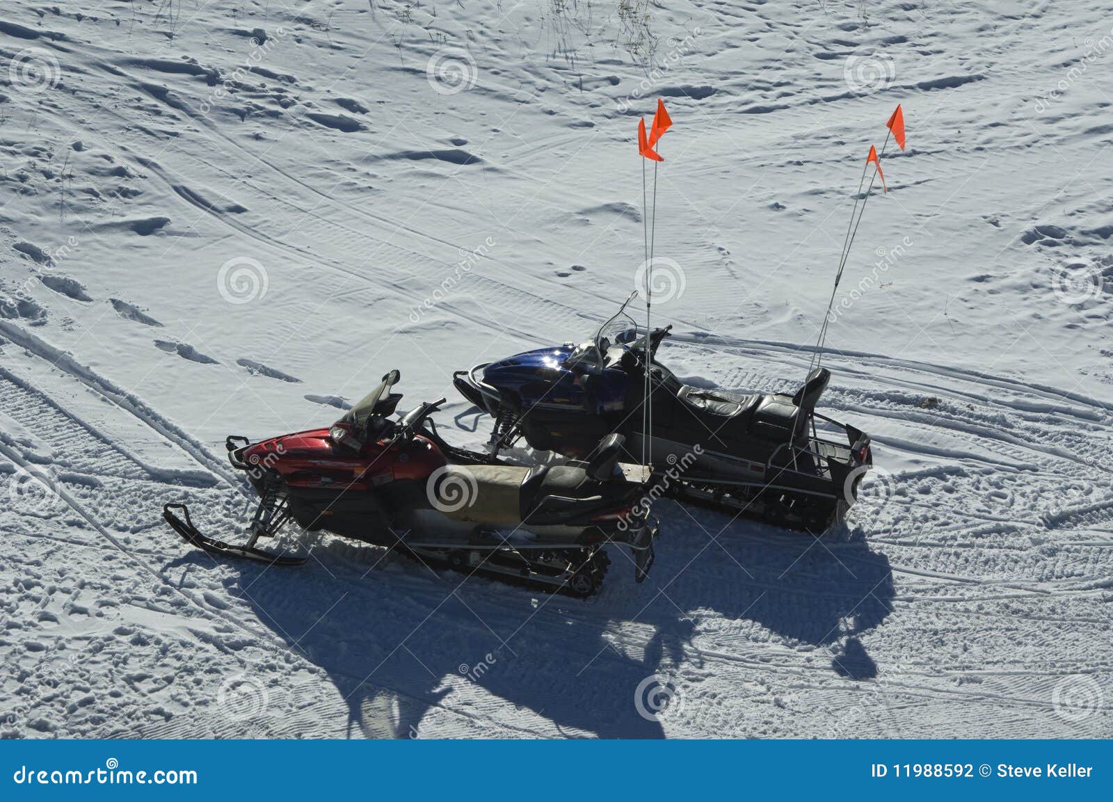 Snow patrol ski mobiles. stock photo. Image of spray - 11988592