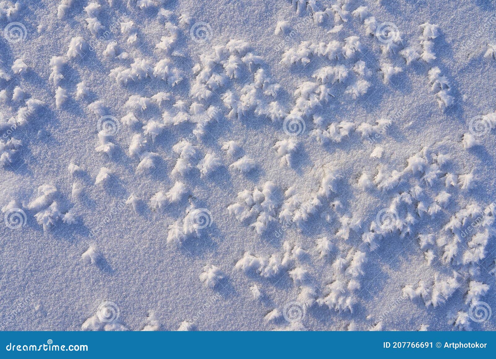 Snow Pattern. Freezing Snowflakes in the Snow, Top View Stock Image ...