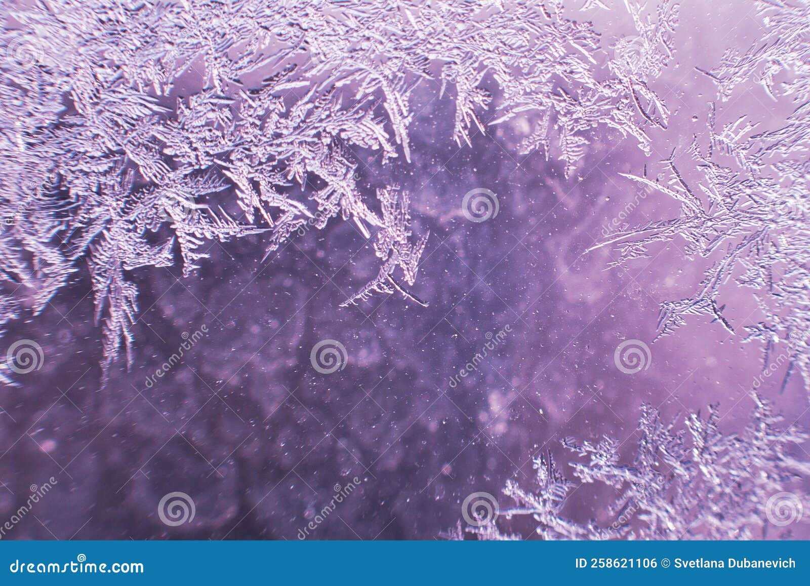 Snow Pattern on the Glass from Frost Stock Photo - Image of light ...
