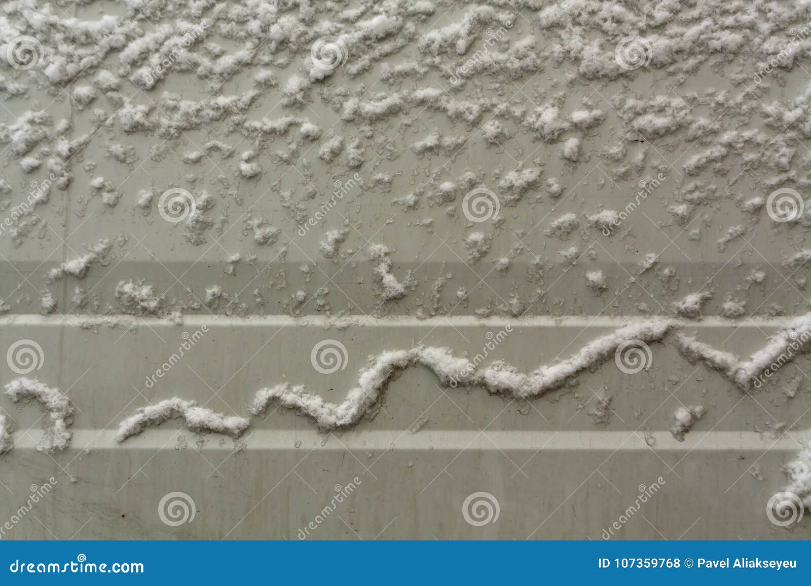 Snow Pattern on Metal Wall. Stock Photo - Image of light, season: 107359768
