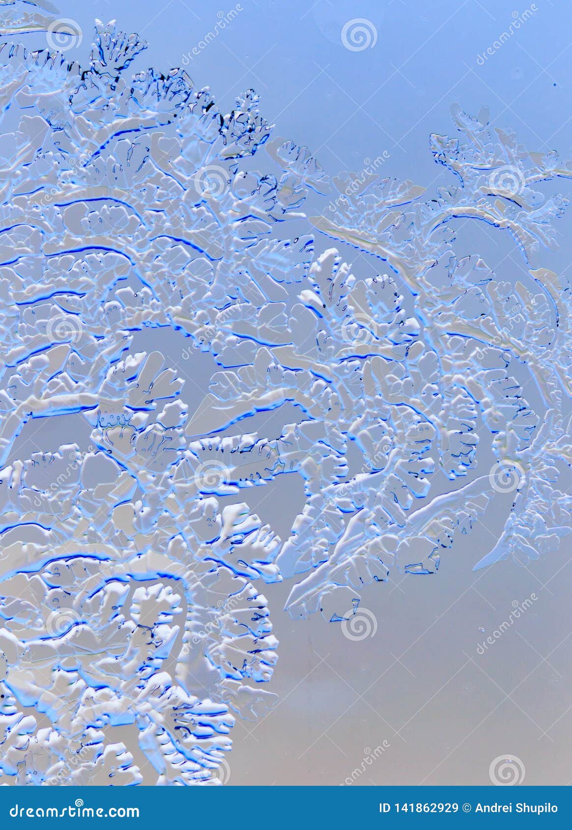Snow Patterns on Glass As an Abstract Background Stock Image - Image of ...