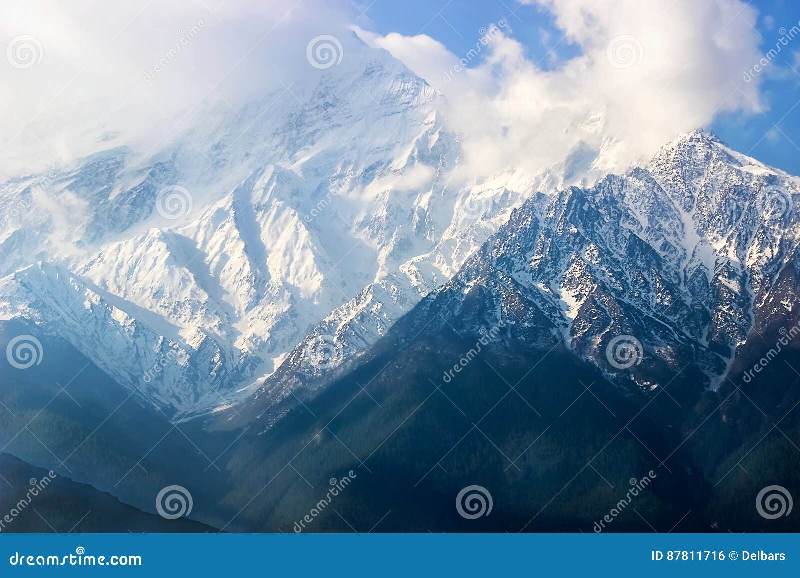 Snow Peacs of Himalaya Mountains. Stock Photo - Image of trekking ...