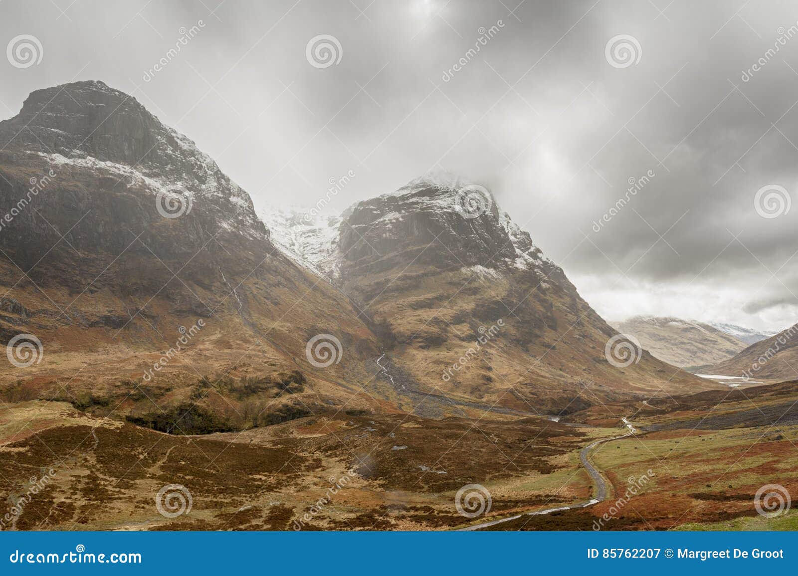 Snow Peak of Mountains in Scotland - Glencoe Stock Image - Image of ...