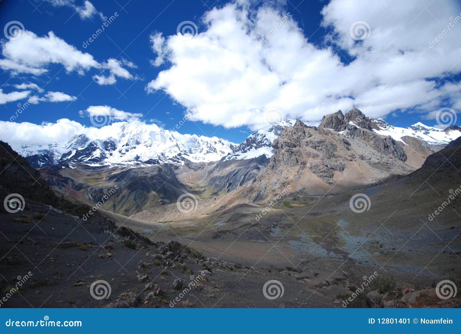 Snow peaks in Peru stock image. Image of peru, ridge - 12801401