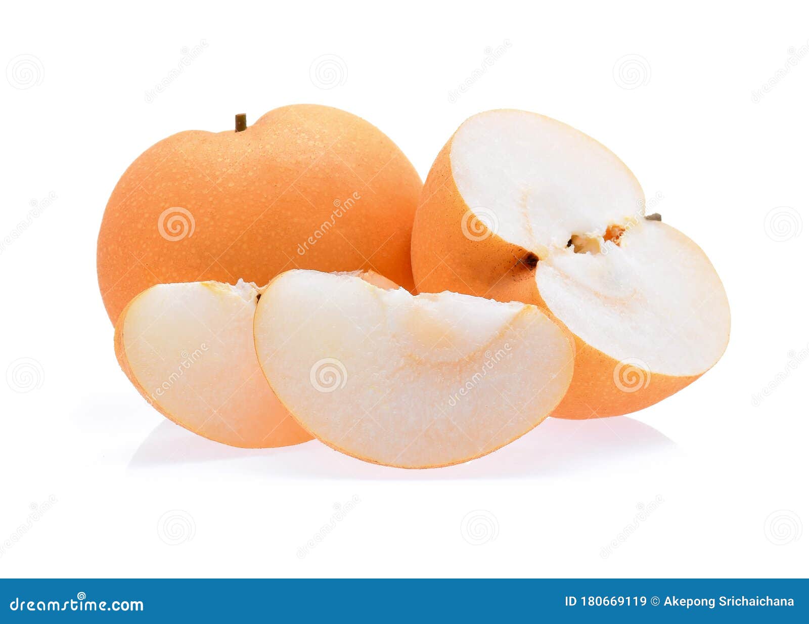 Snow Pear on White Background Stock Image - Image of gold, natural ...