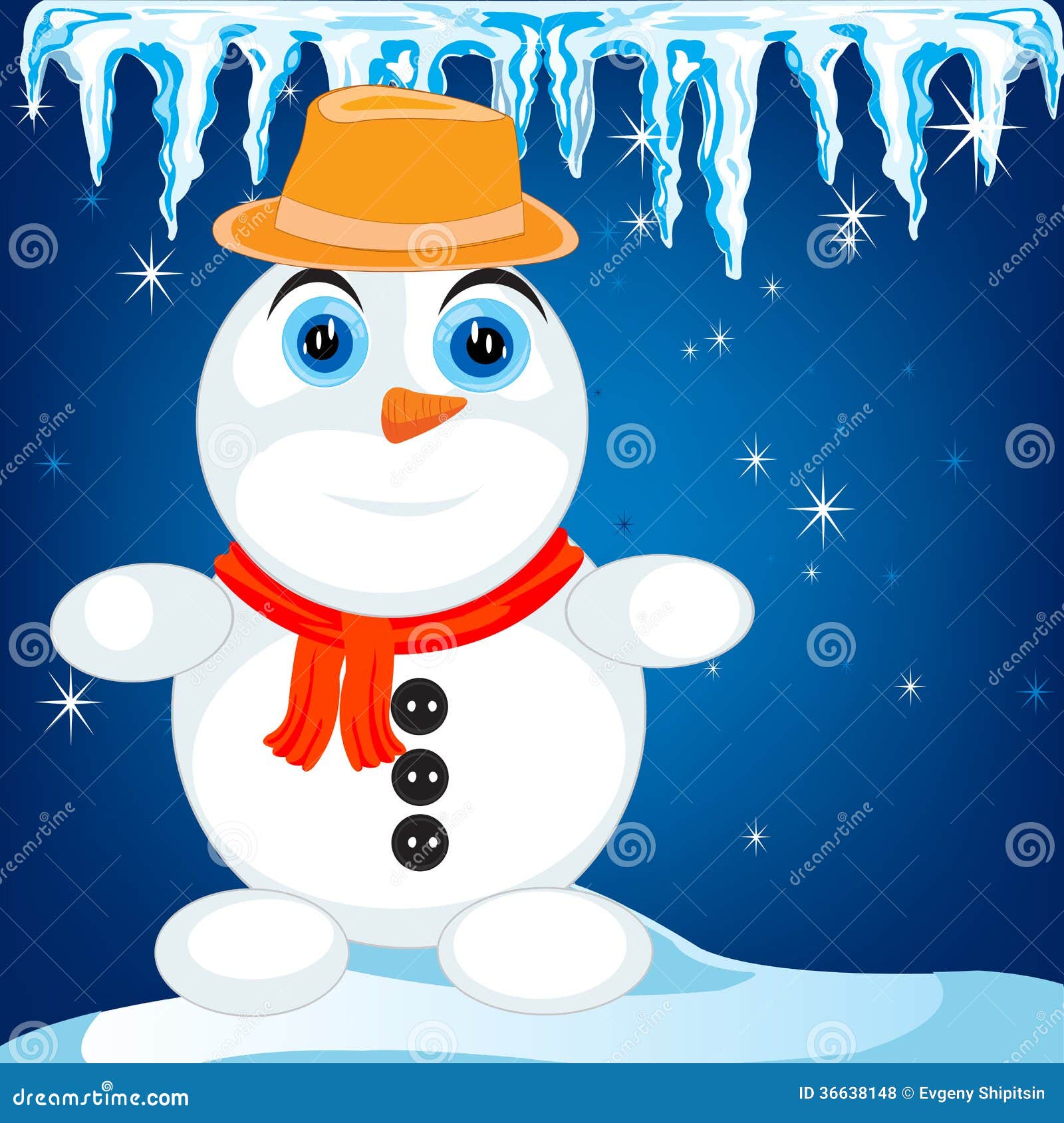 Snow person stock vector. Illustration of year, cartoon - 36638148