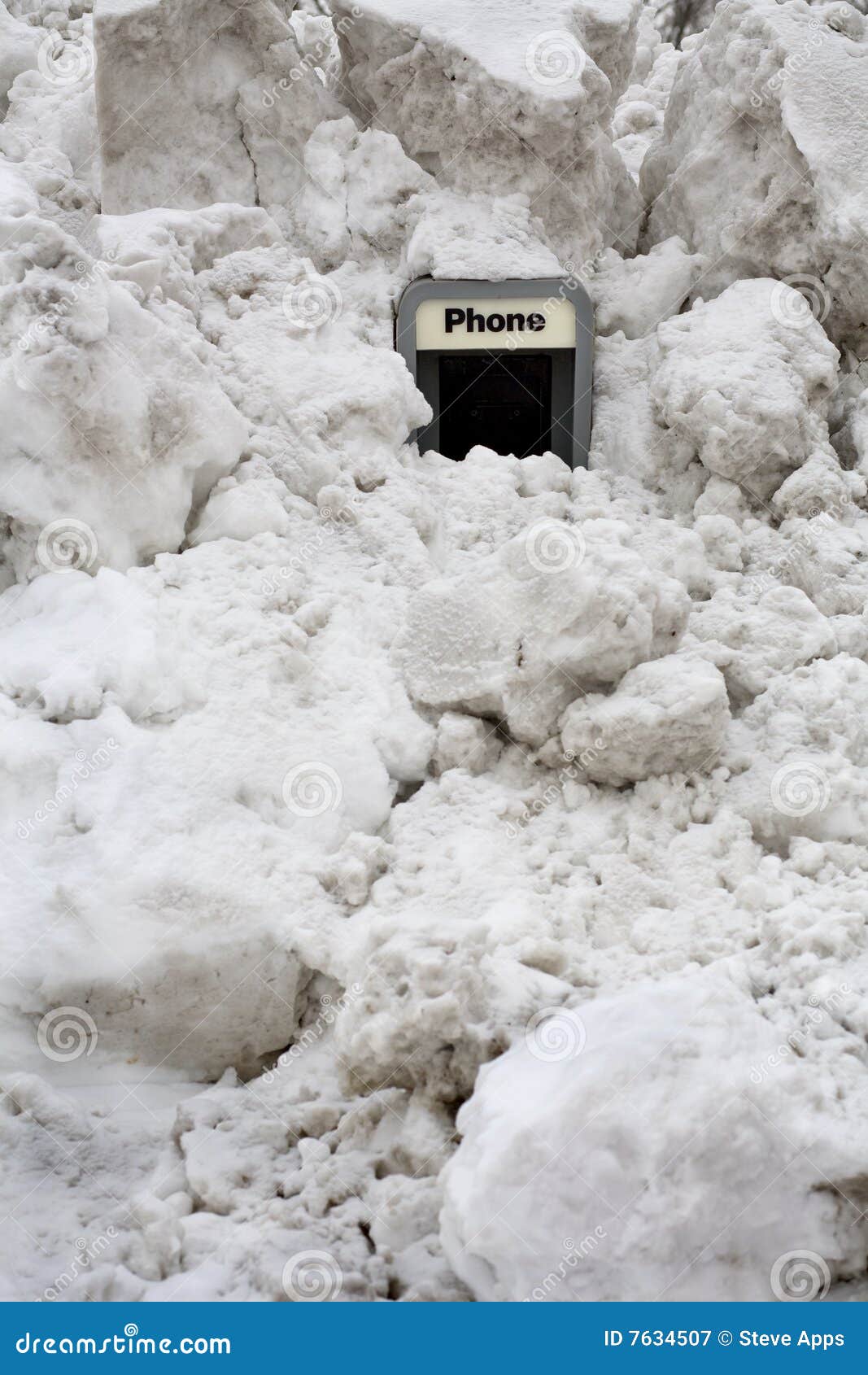 Snow Piles around phone stock image. Image of weathered - 7634507