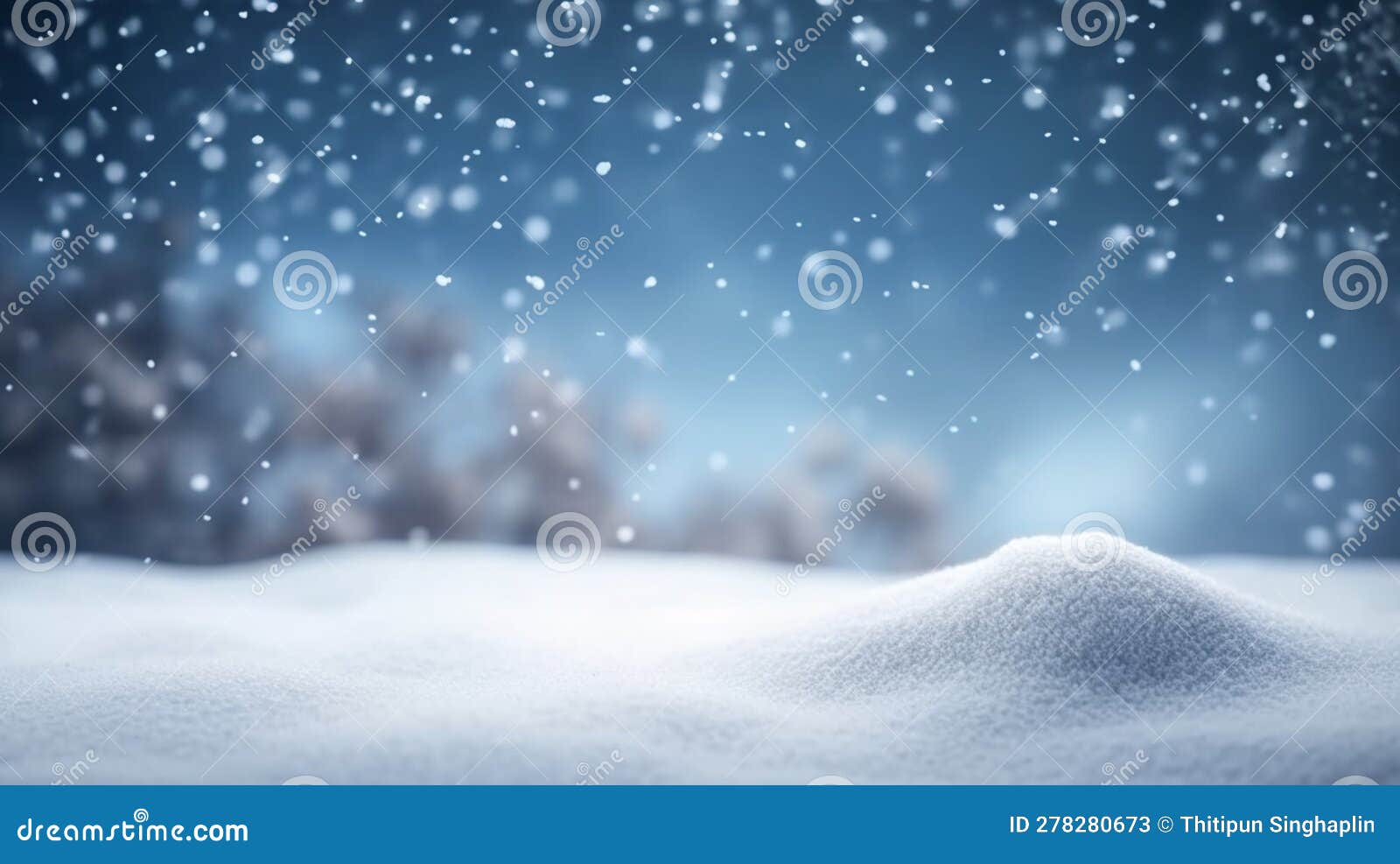 Snow Piles on the Ground and Falling Snow Background. Product Display ...