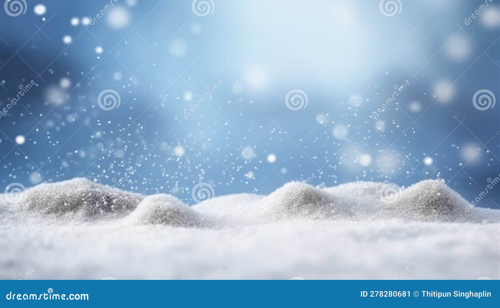 Snow Piles On The Ground And Falling Snow Background. Product Display ...
