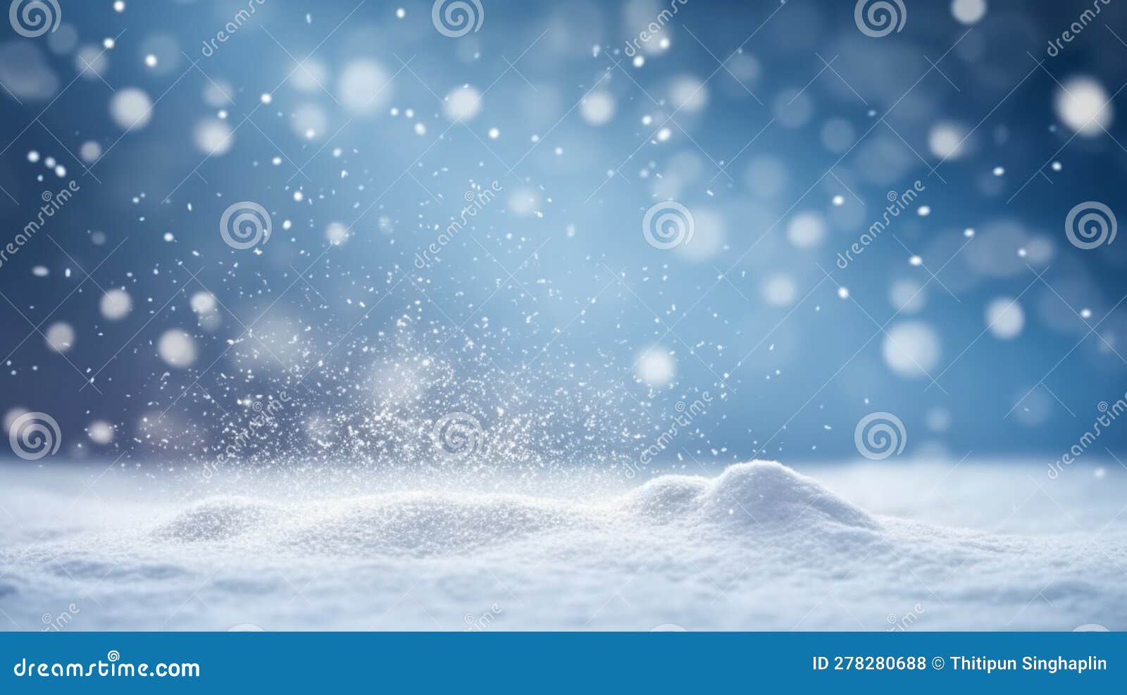 Snow Piles On The Ground And Falling Snow Background. Product Display ...