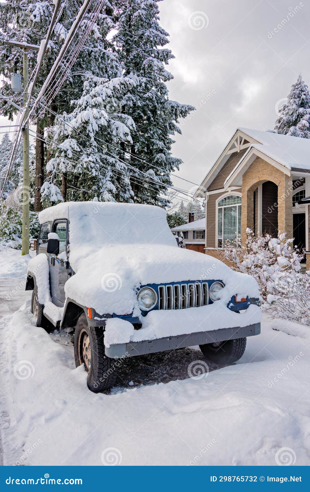Snow Piling on Streets of Vancouver, Canada Stock Photo - Image of ...