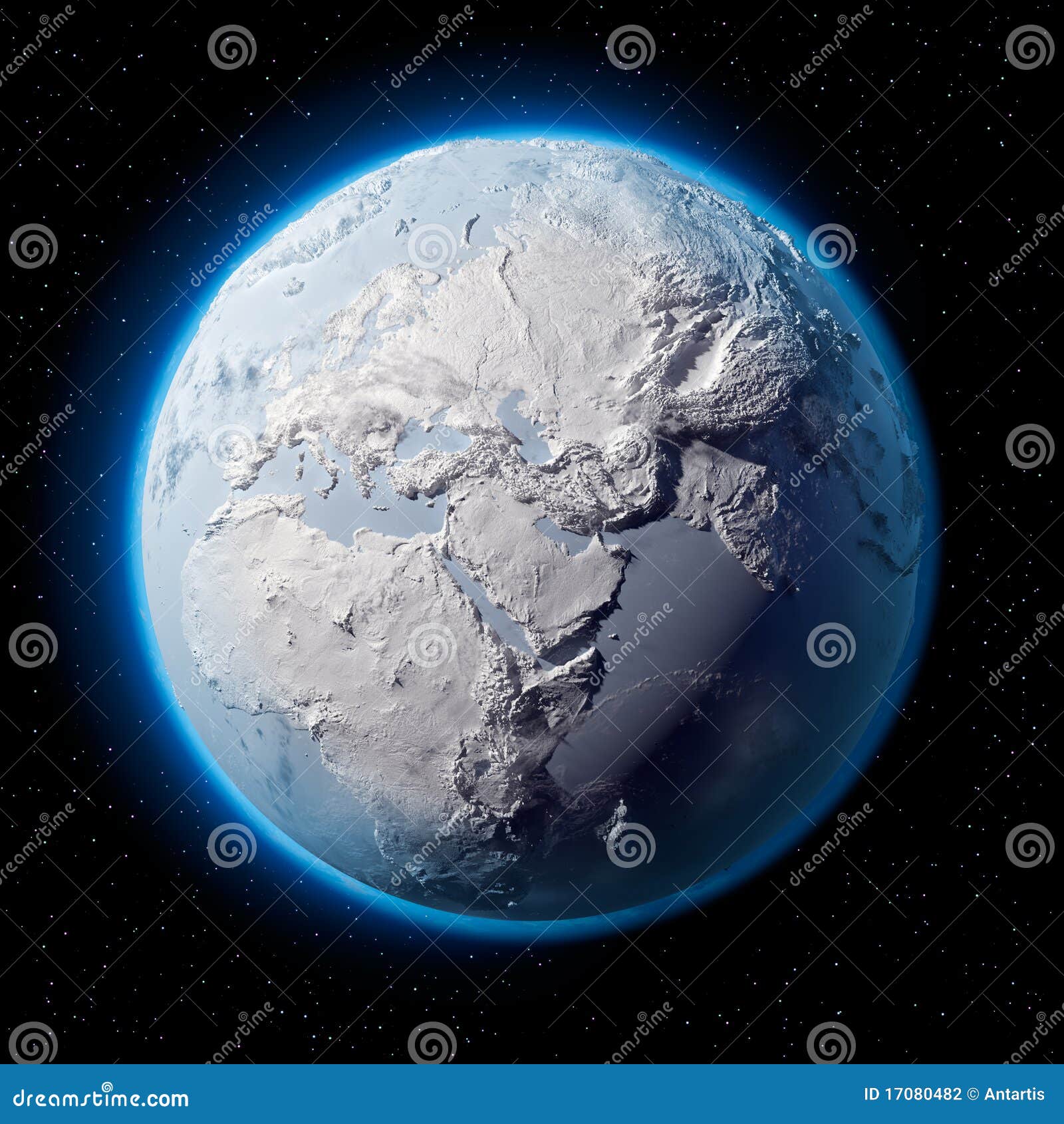 Snow Planet Earth stock illustration. Illustration of night - 17080482