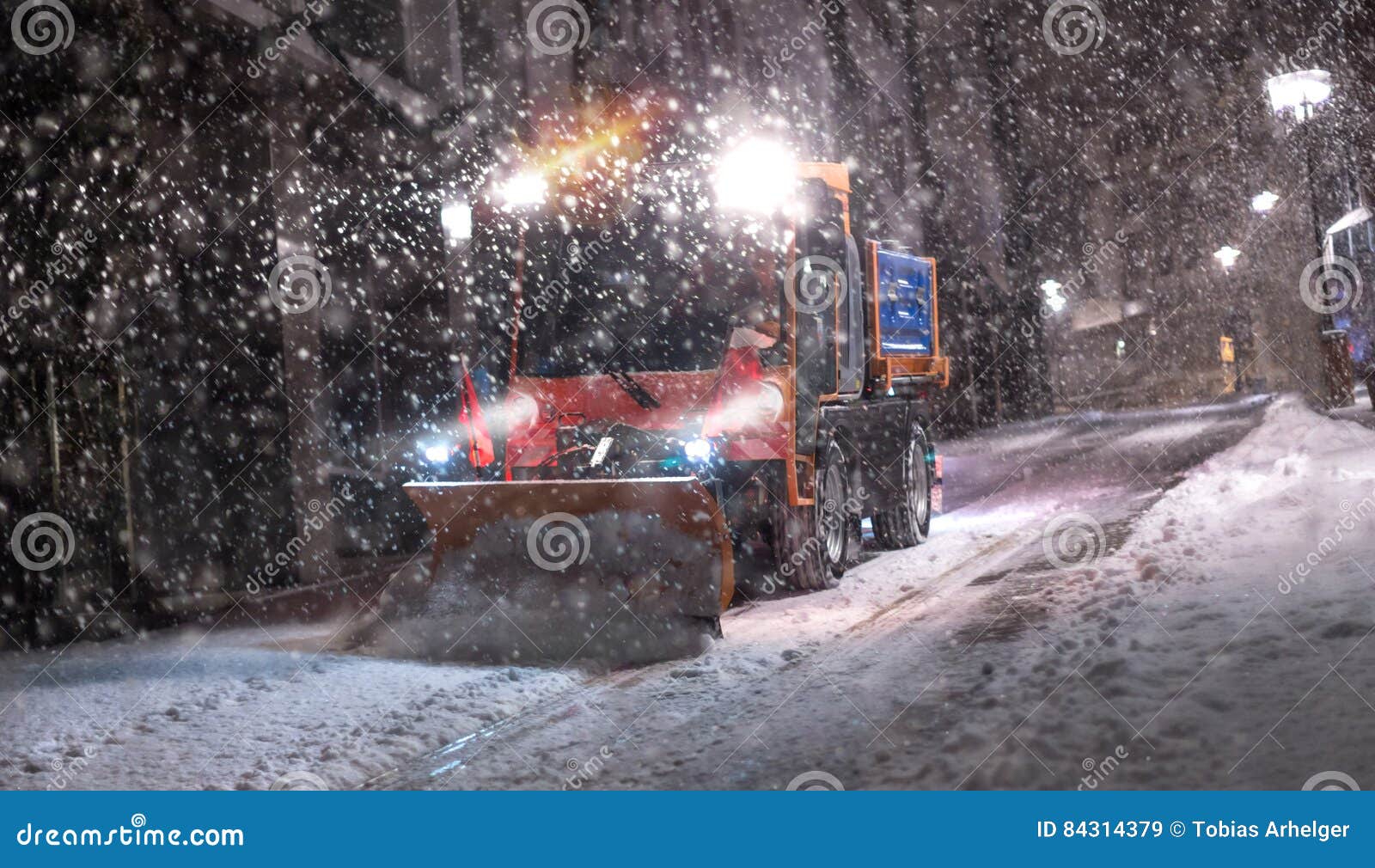 Snow plough truck stock image. Image of machine, truck - 84314379